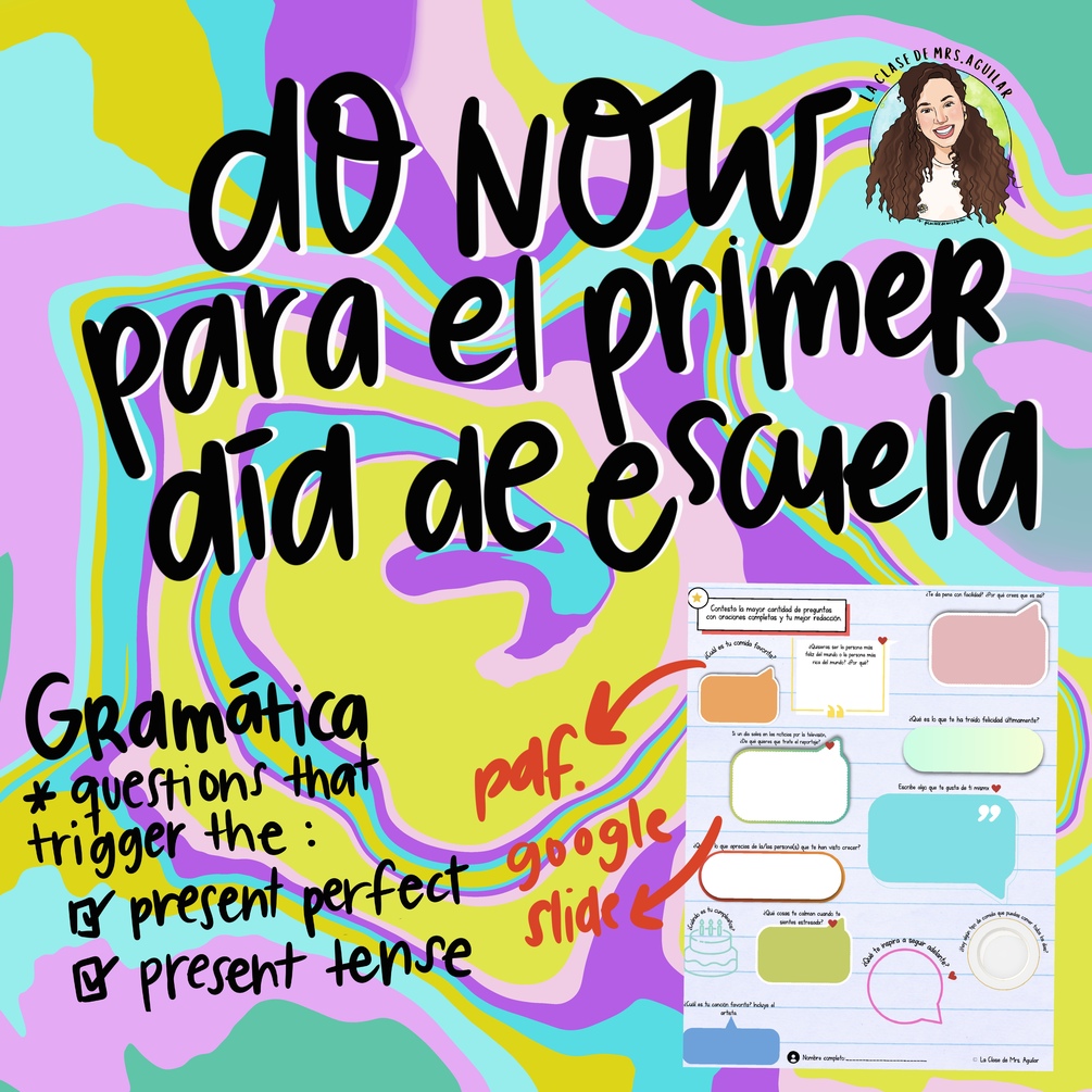 Día 1 Do Now/Bell ringer/ Back to School