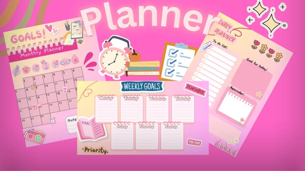 Monthly, Weekly, Daily Planner Bundle Perfect for Busy Students, Mom ...