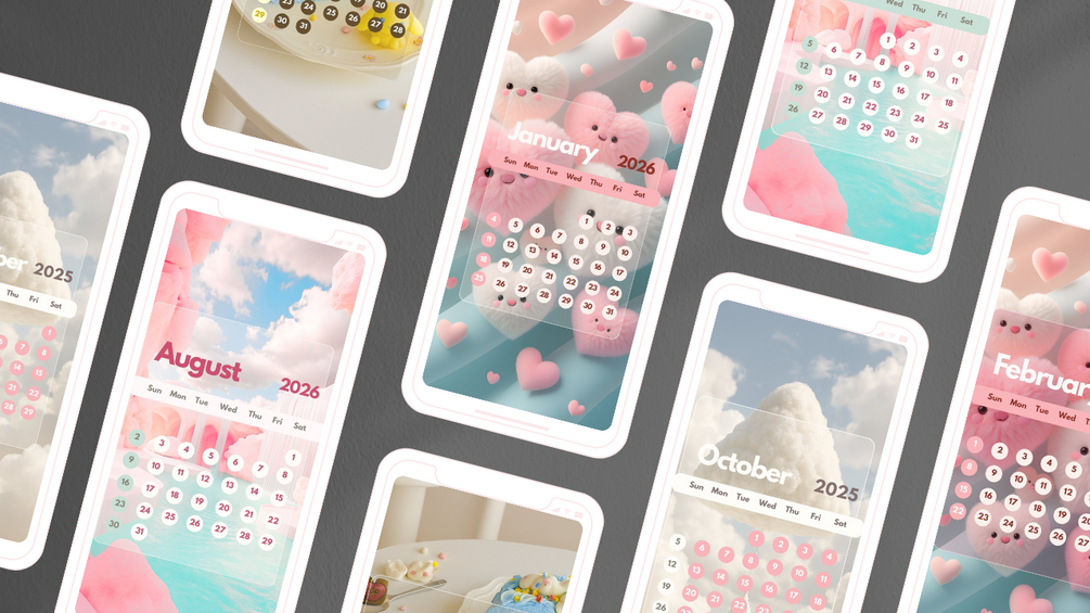Aesthetic Digital Calendar & Mobile Wallpaper Pack (A4, iPhone & Android)