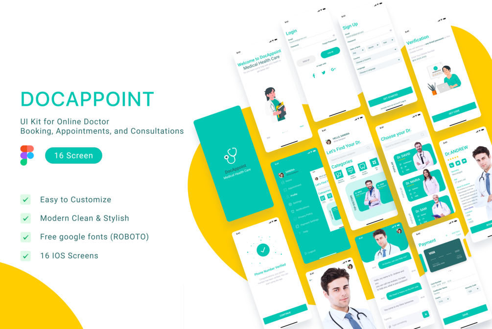 DOCAPPOINT a UI Kit for Online Doctor Booking, Appointments, and ...