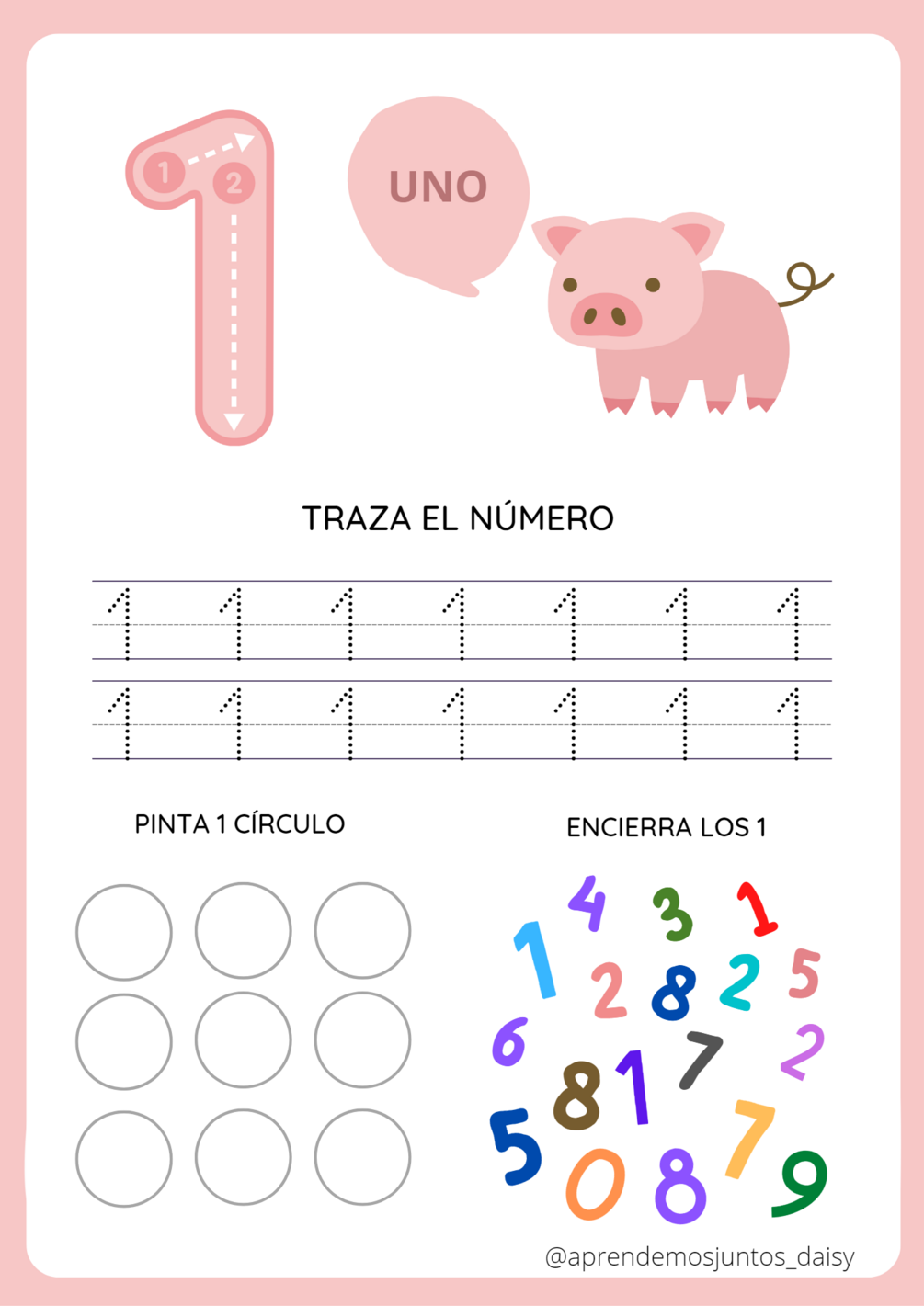 FICHAS APRENDEMOS LOS NÚMEROS ESPAÑOL