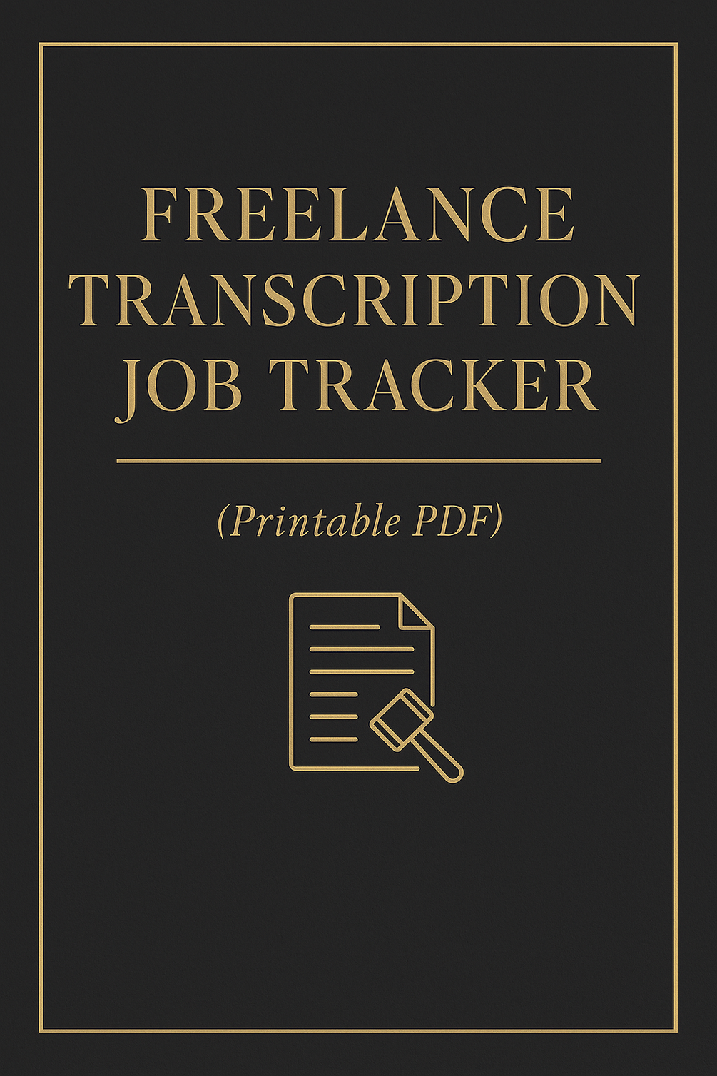 Freelance Transcription Job Tracker (Printable PDF)