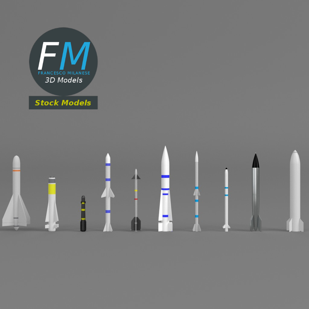 3D MODEL - Missiles and bombs collection