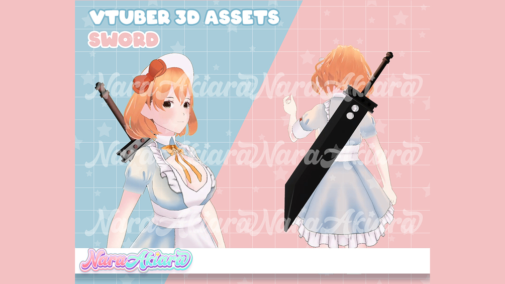 3D Vtuber Assets Eclipse Edge Sword vroid commission, 3D assets ready ...