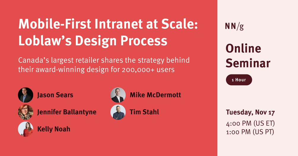 Mobile-First Intranet at Scale: Loblaw's Design Process