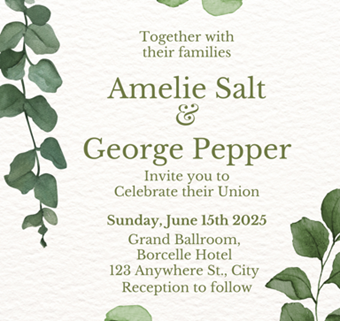 wedding invitation card