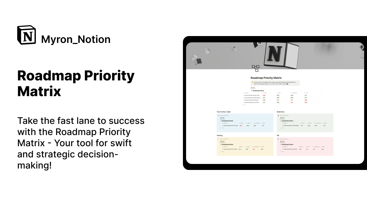 Introducing Roadmap Priority Matrix - Notion Template! - Myron ... Introducing Roadmap Priority Matrix - Notion Template! - Myron ...