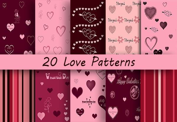 "20 Love Patterns – Romantic Floral & Geometric Designs for Print ...