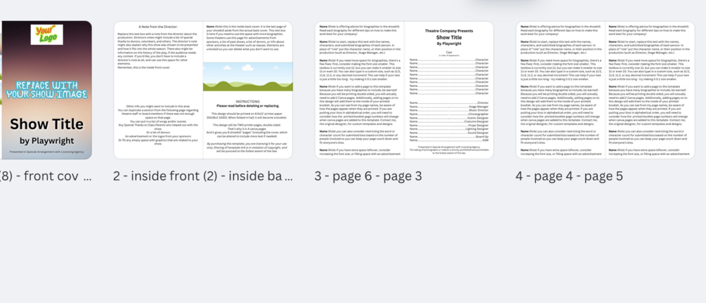 Showbill with bios (Canva Template)