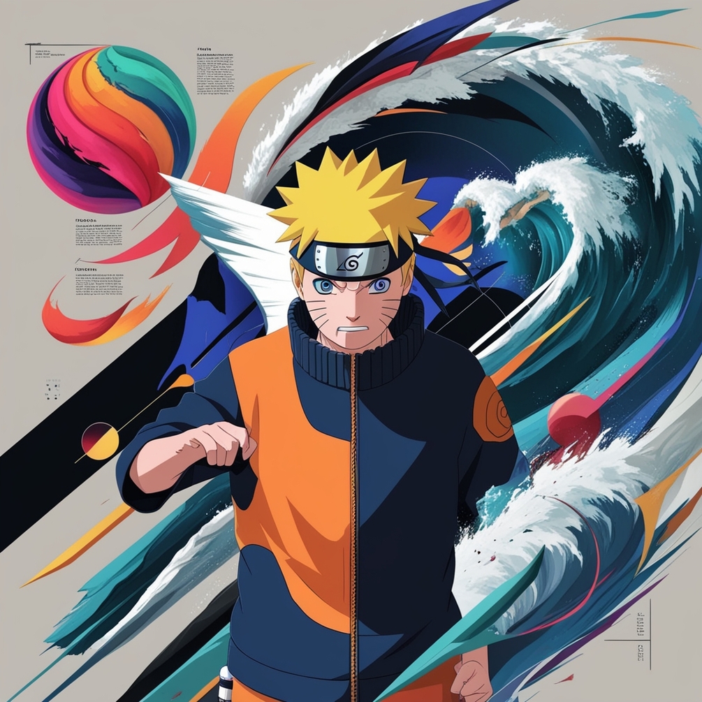 Naruto Reimagined: A Bold and Vibrant Abstract Masterpiece