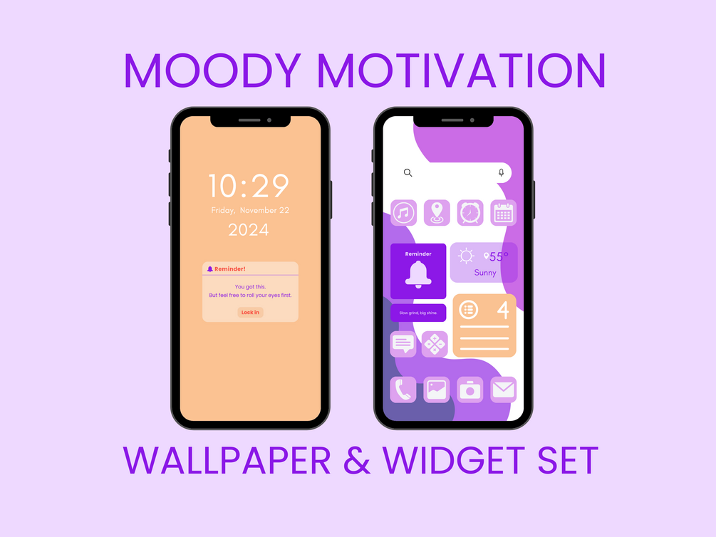 Moody Motivation Notification Style Wallpapers & Widgets Theme Pack 🔔