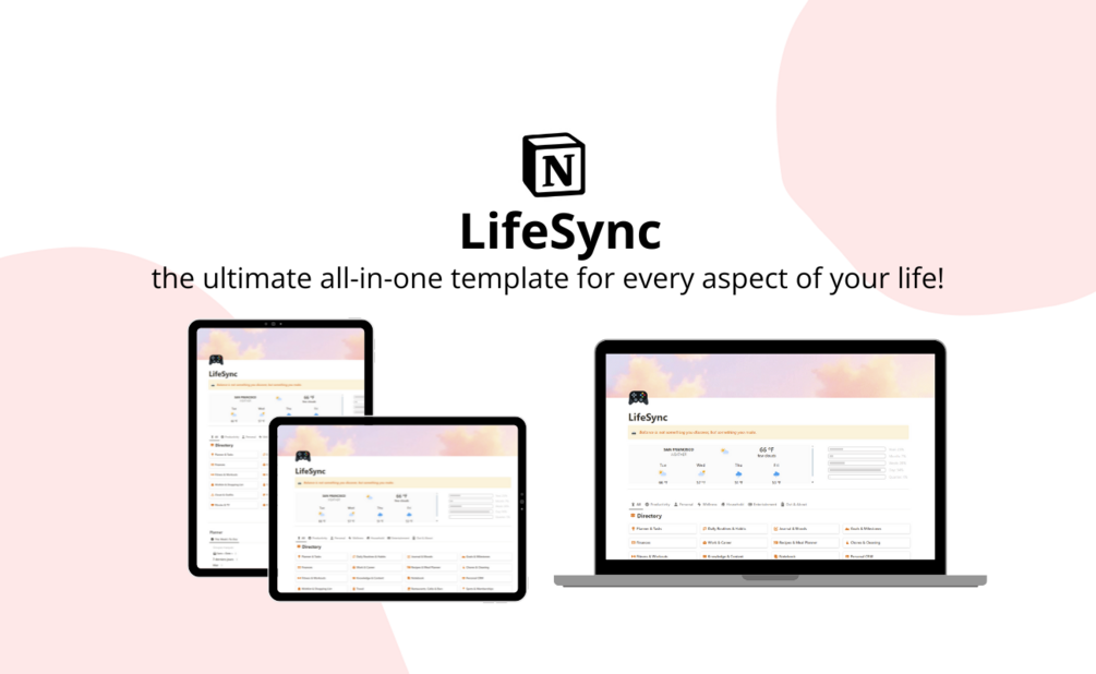 LifeSync : All-in-One Notion Template