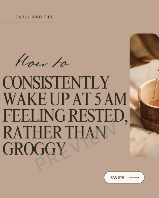 5AM Morning Routine Instagram Story Template | Wake Up Early Tips ...