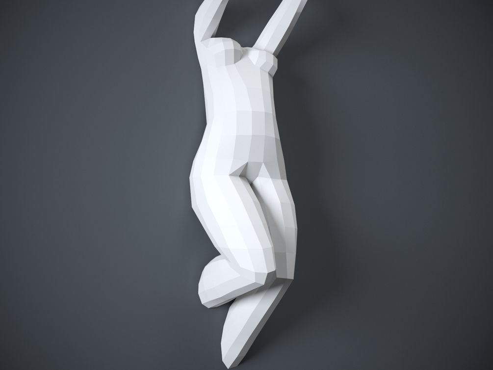Woman body papercraft PDF template DIY