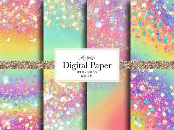 Beautiful Rainbow Digital Paper Bundle More than 156 Graphics