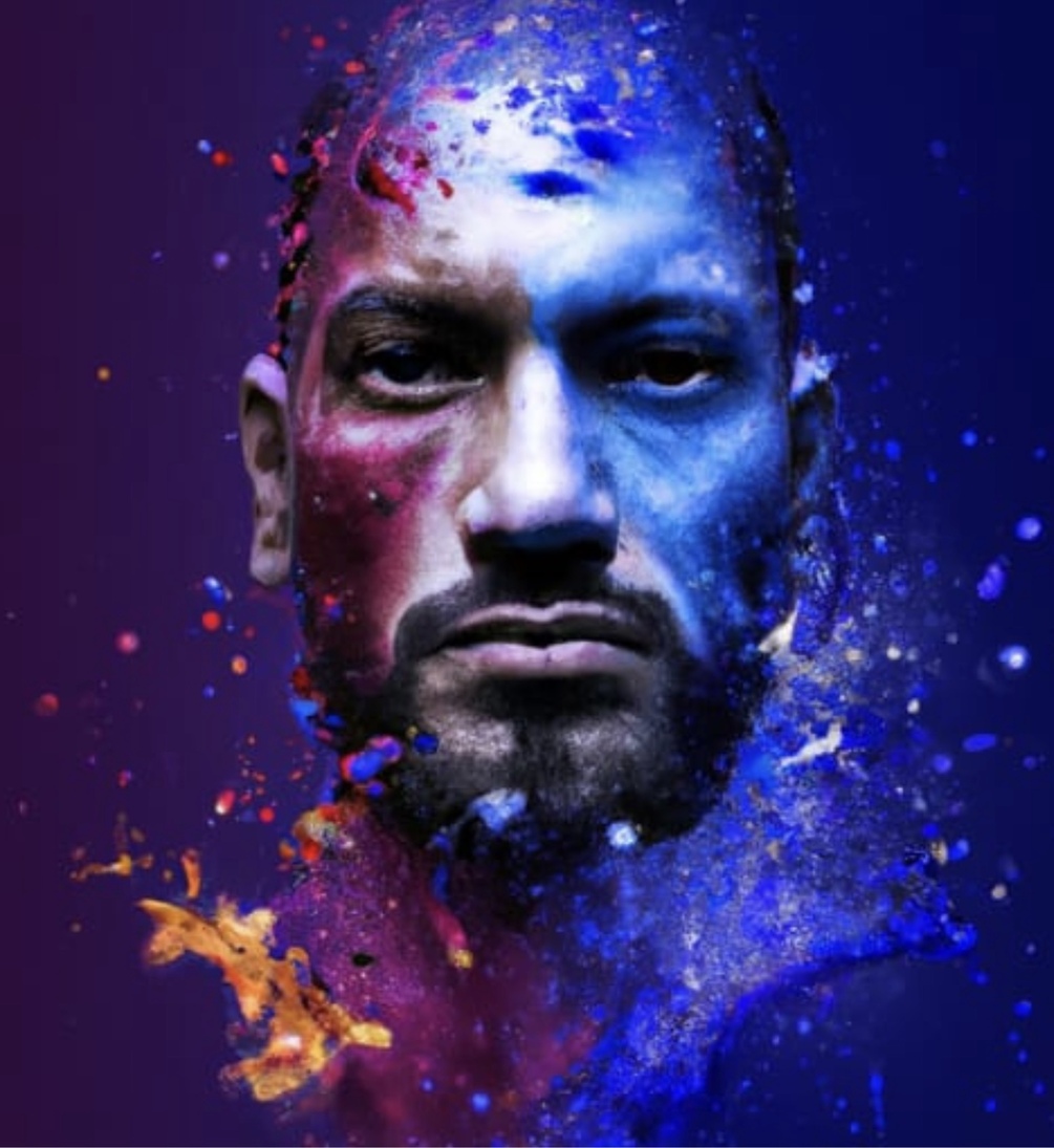 Man In Space Color Splat AI