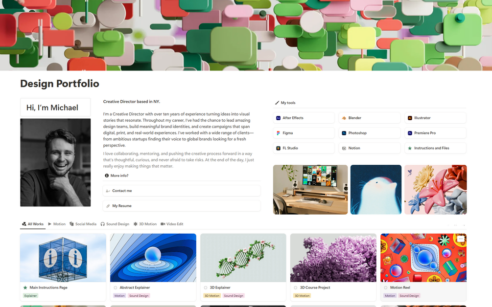 Clean & Simple Portfolio [Notion]
