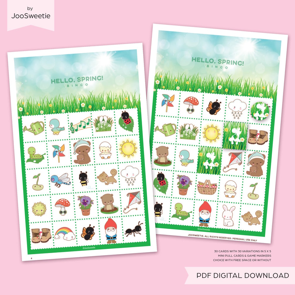Hello, Spring Bingo Game Kit | Printable PDF Download