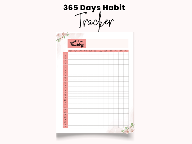 Printable 365 Days Habit Tracker Log Book [Free]