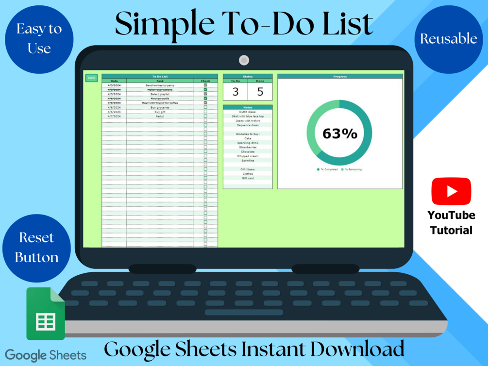 Google Sheets Simple To-Do List Template
