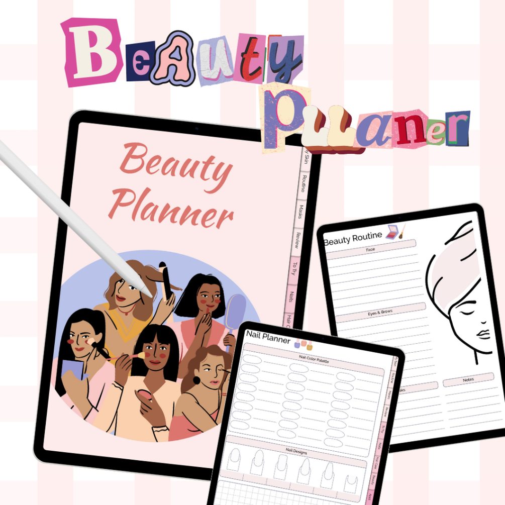 Digital Skincare Planner Routine --- Beauty Planner