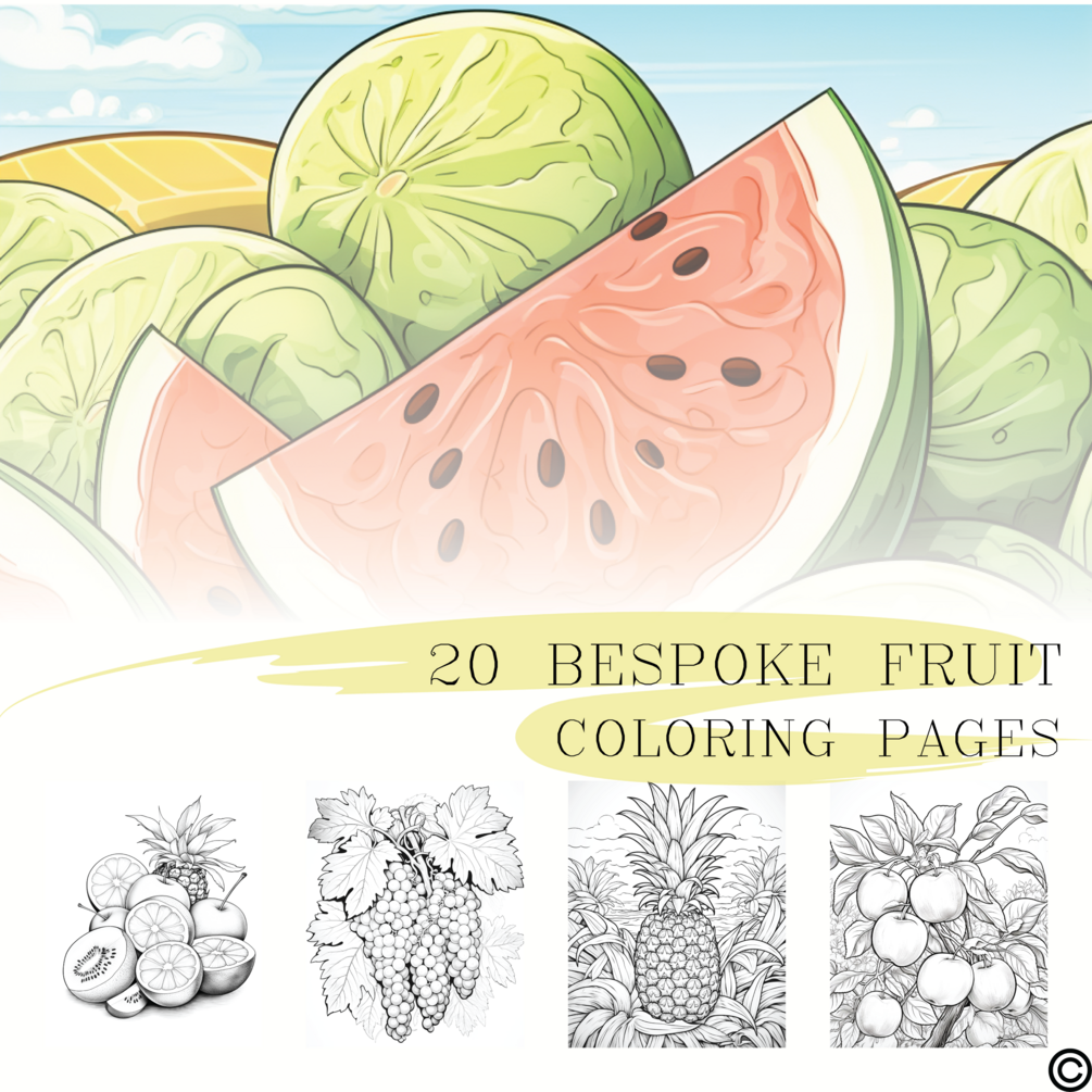 20 Fruit Downloadable Coloring Pages