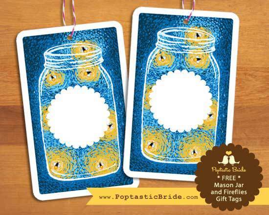 Printable Mason Jar & Fireflies Gift Tags