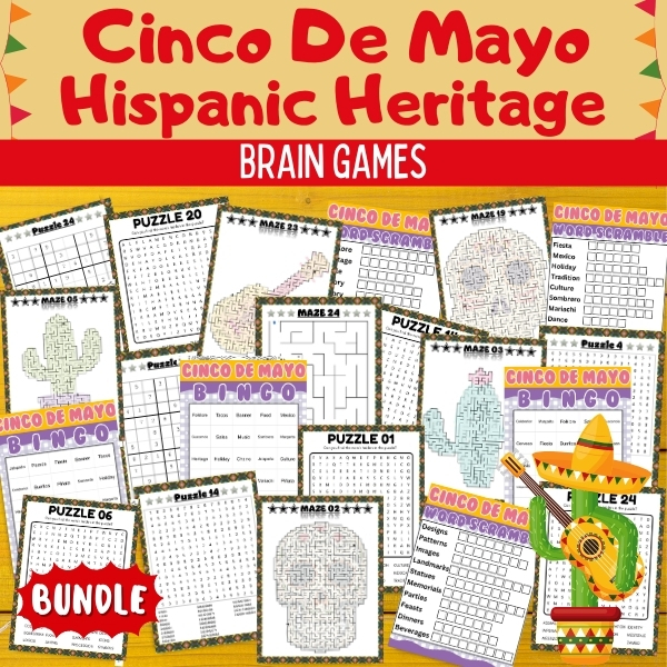 Printable Cinco de Mayo & Hispanic Heritage Brain Games & Activities ...