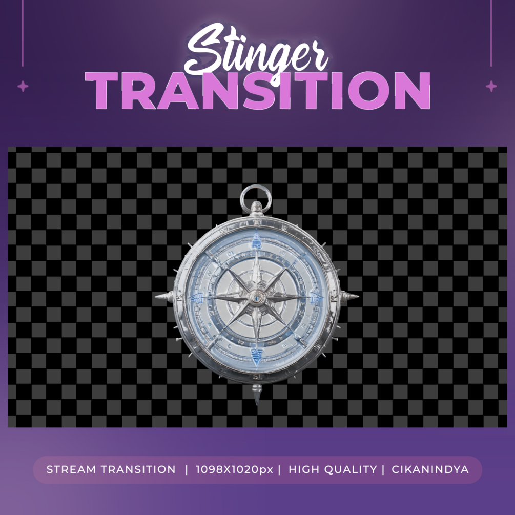 Stinger Transition | Animated Silver Compass with Mystic Glow | Stream ...