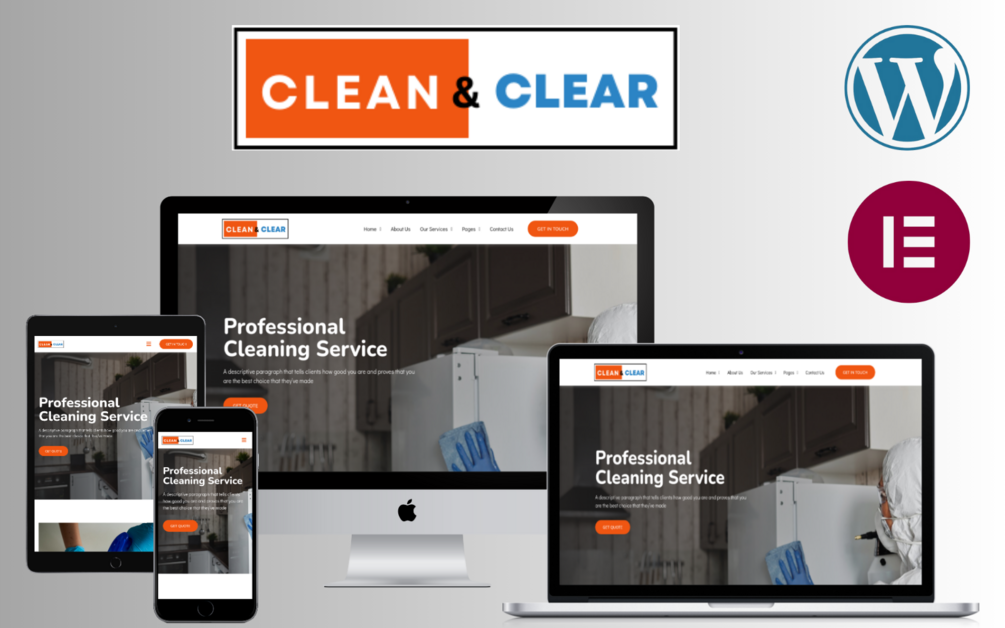 Clean & Clear - Home Cleaning Elementor WordPress Theme