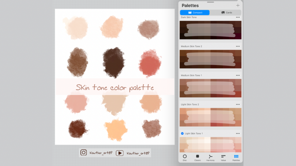 Procreate Skin Tone Palette