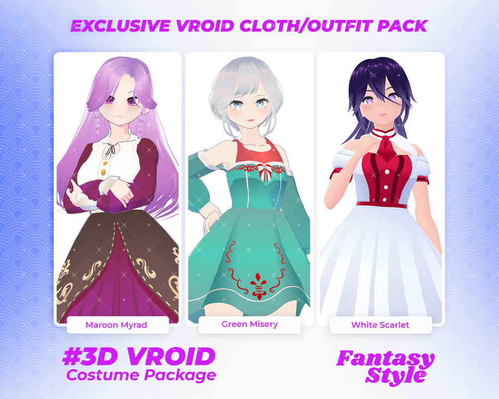 VRoid Clothing Pack, Streamer Outfit, 3D Avatar Apparel, Virtual Style ...