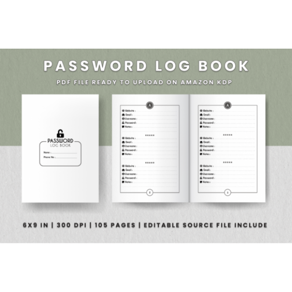Password Log Book KDP Interior