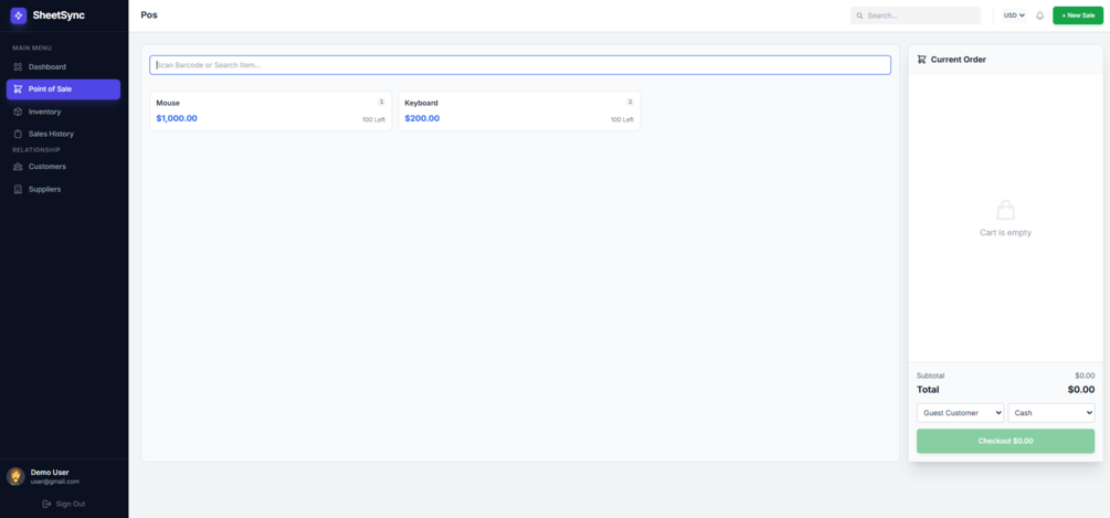 Google AI Studio Template | Sales & Inventory POS Webapp — HTML ...