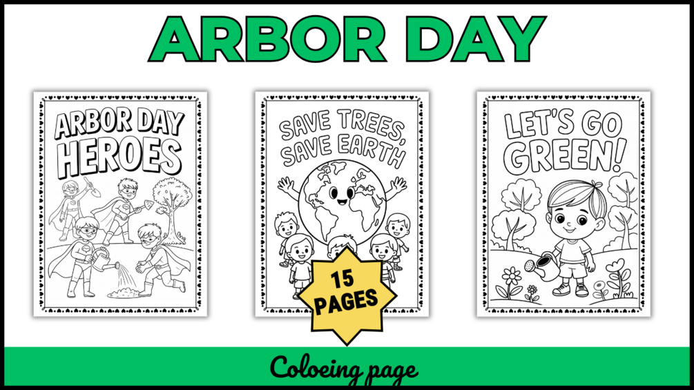 Arbor Day Coloring Pages | Earth Day Tree Planting Activities for Kids