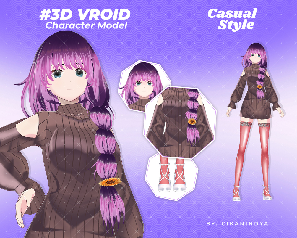 3D Vroid Character, 3d Model, Vtuber Model Free, 3D, Vtuber Model ...