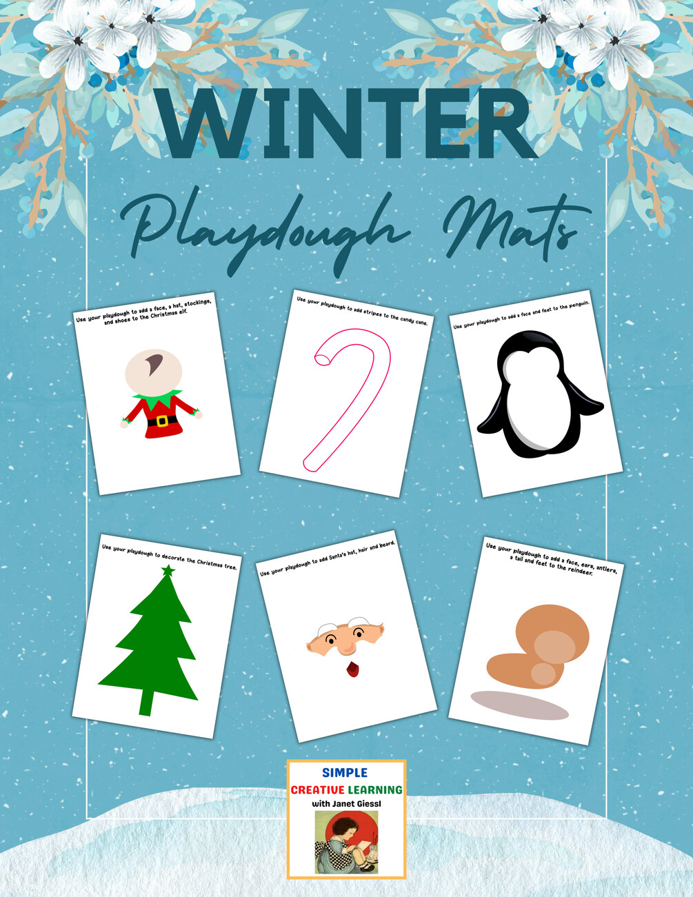Winter Playdough Mats - Personal and Educational Use
