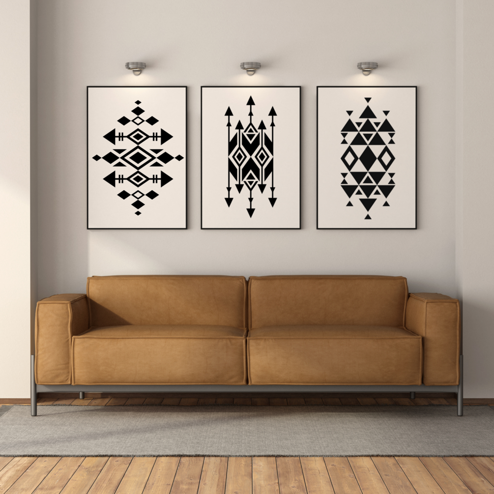 Moroccan Tiles Wall Art Digital Download, Black and White Moroccan ...