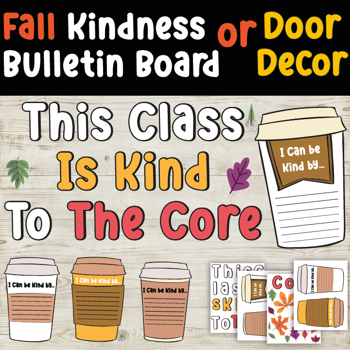 Latte Cups Kindness Bulletin Board or Door Decor Kit