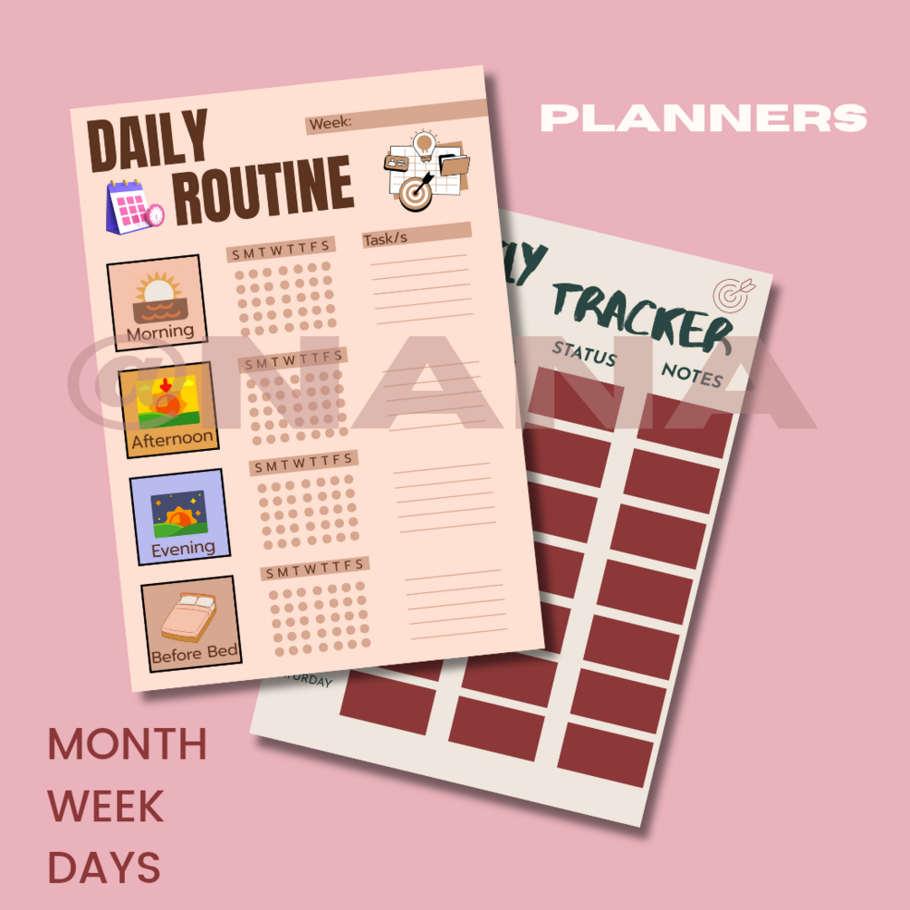 Printable Daily Routine Tracker | Aesthetic Habit Planner