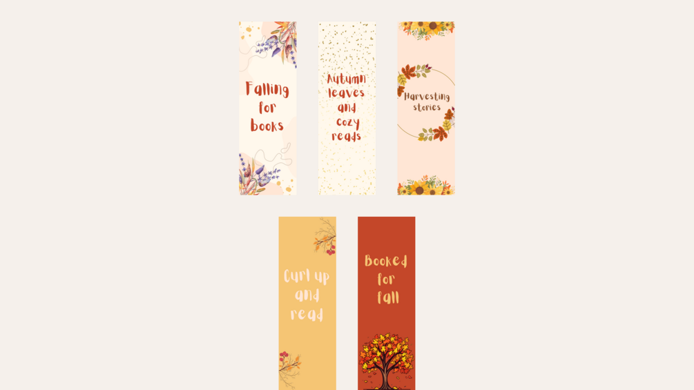 🍂 Fall Digital Bookmarks Set – Cozy Autumn Reads