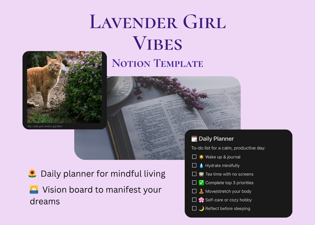 Lavender Girl Vibes — Notion Template