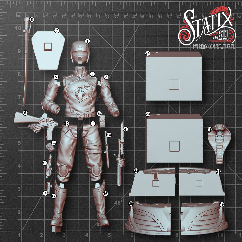 CRIMSON GUARD 1/6 Scale STL for 3D Printing