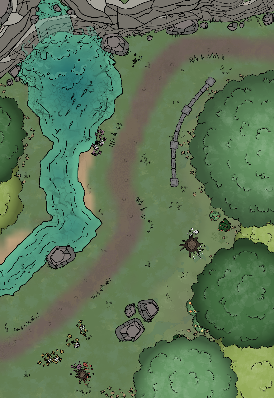 FREE BUNDLE - Forest Waterfall [11x16] 80DPi