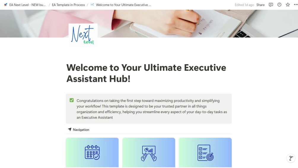 Executive Assistants Notion Template