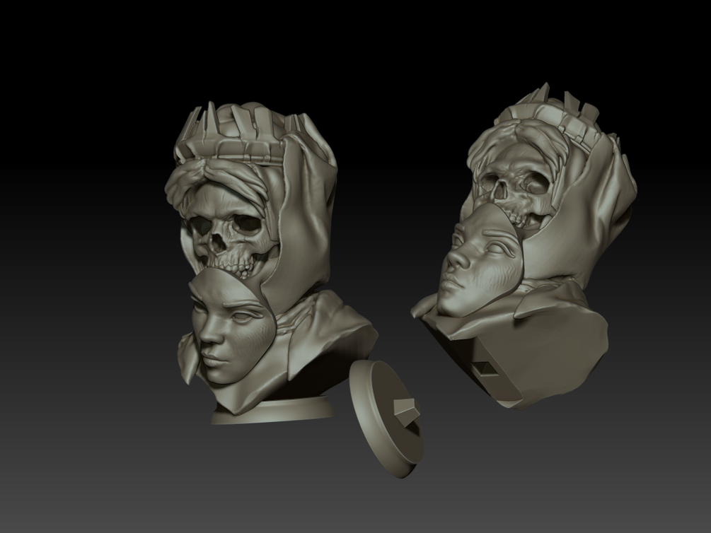 Skull Queen bust for 3d print.(STL files)
