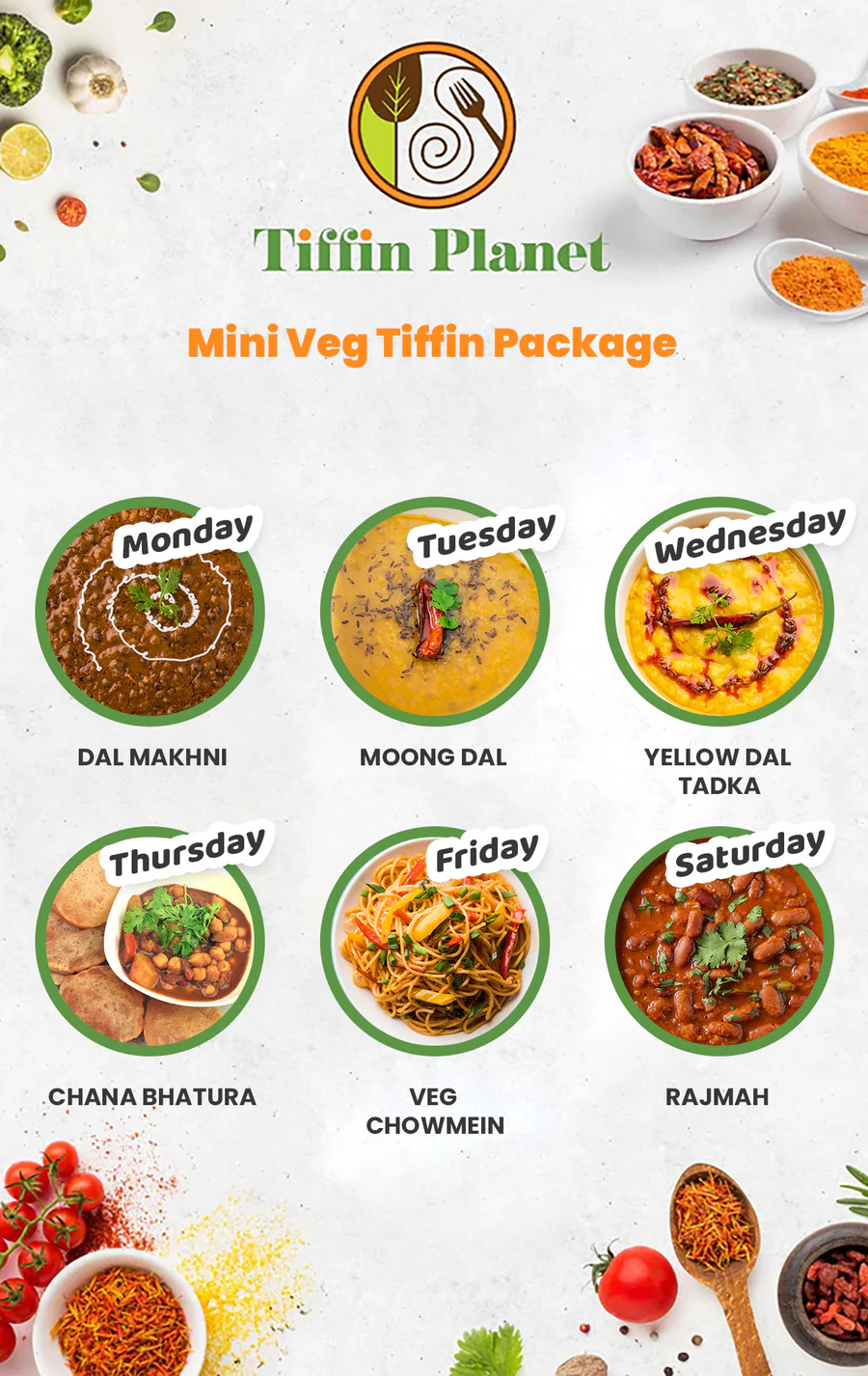 Monthly Mini Veg Tiffin Package