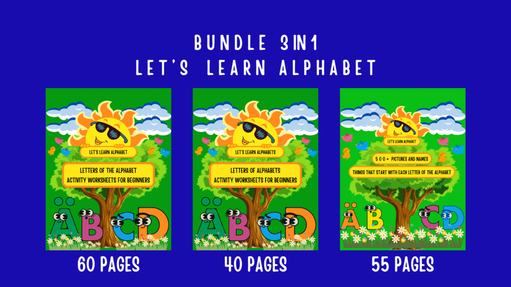 BUNDLE - 3 IN 1 LET'S LEARN ALPHABET ( printable and editable to canva )