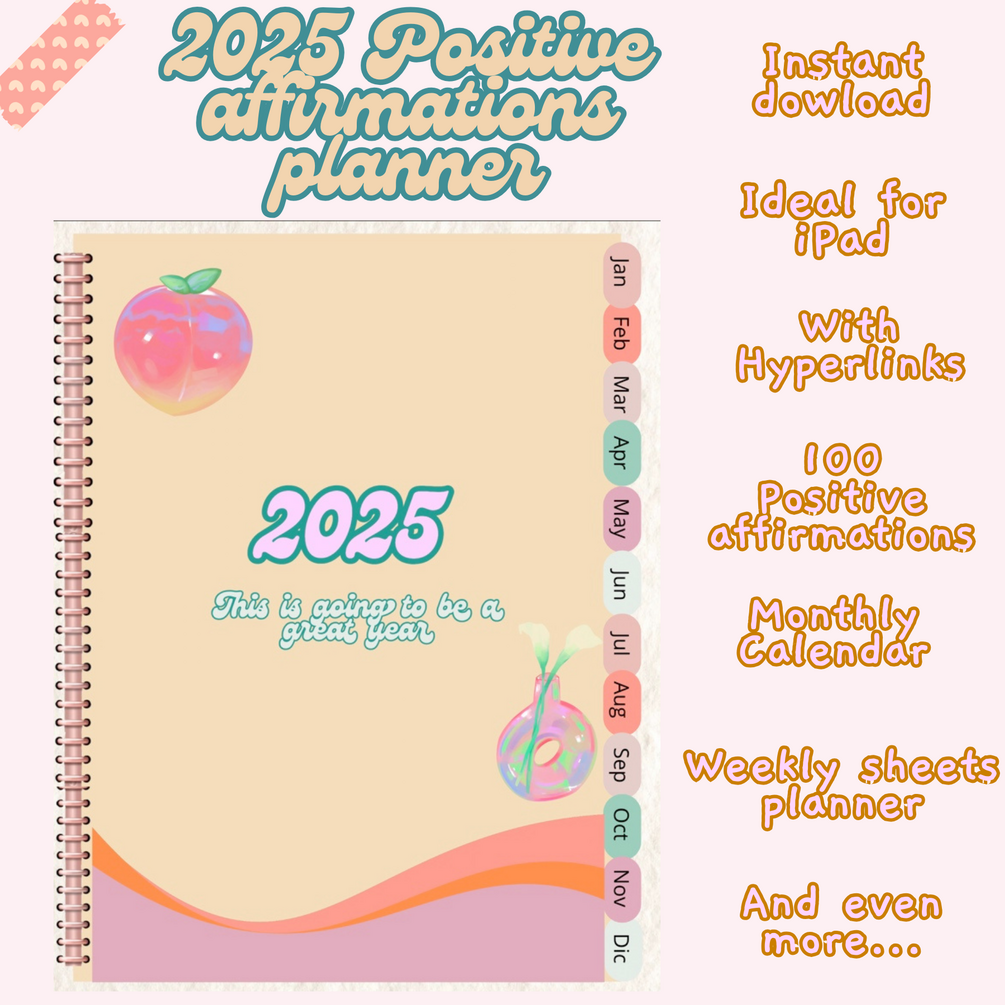 Hyperlinked Digital Planner Positive affirmations planner
