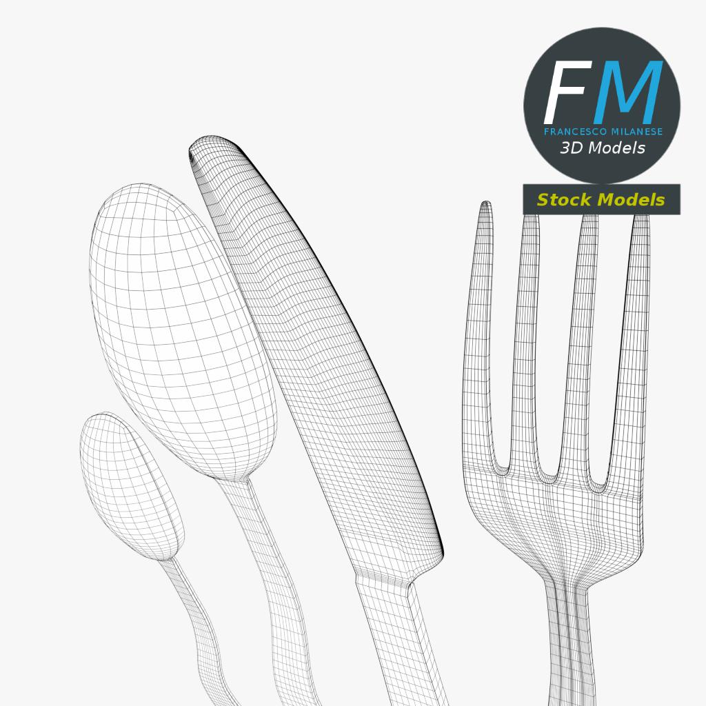 3D MODEL - Basic cutlery